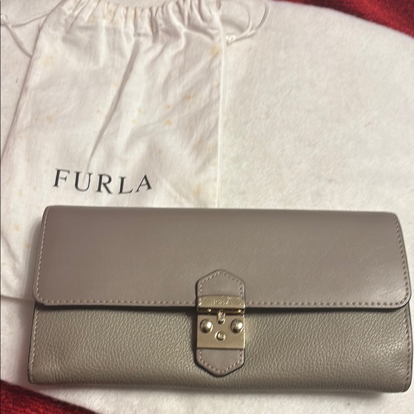 Furla | Bags | Furla Gray Leather Wallet With Dusty | Poshmark